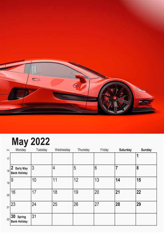 2022 Sports Cars Calendar Personalised A4 – personaprint.co.uk