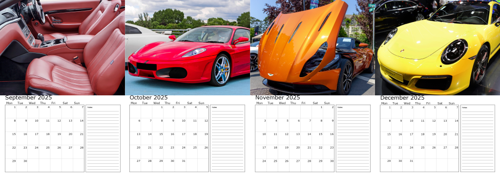 2025 Sports Cars Calendar – personaprint.co.uk