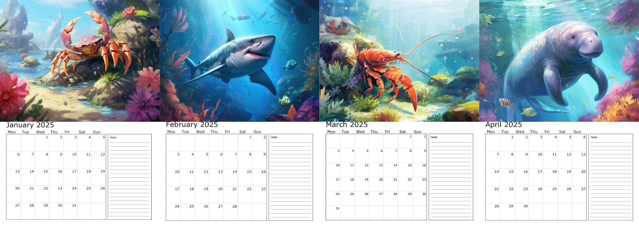 2025 Underwater Creatures – personaprint.co.uk