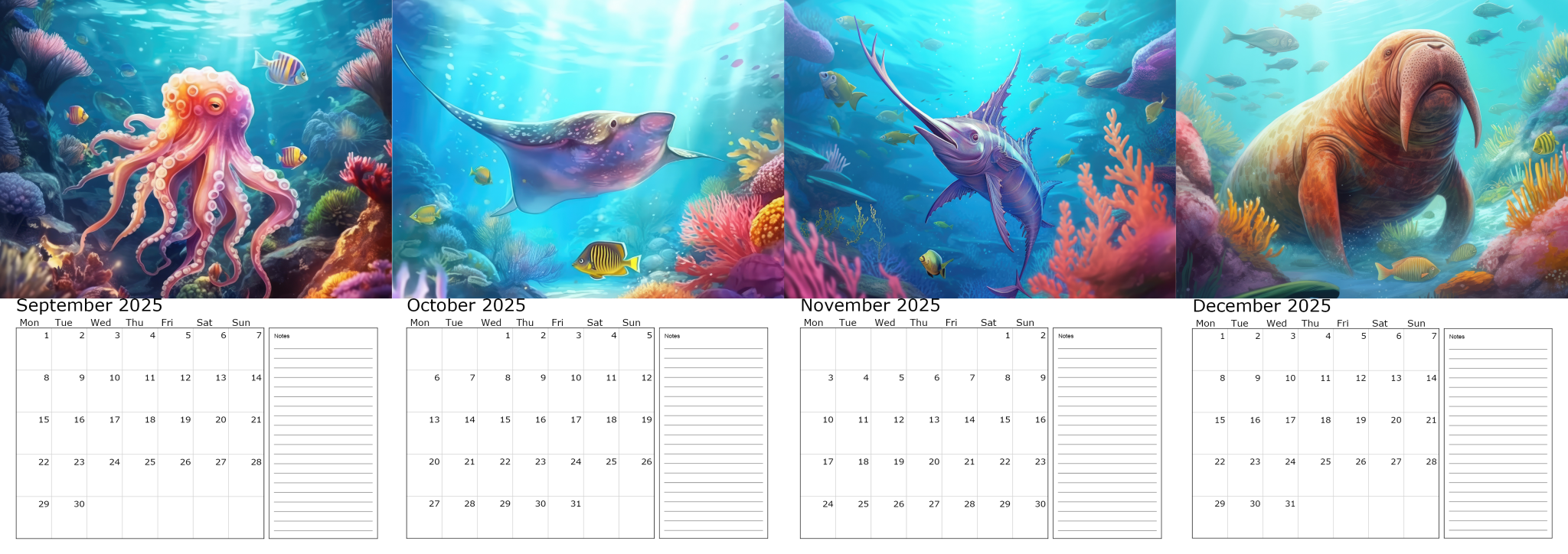 2025 Underwater Creatures – personaprint.co.uk